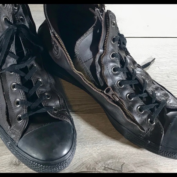 Converse | Shoes | Converse Chuck Taylor Leather Zipper High Tops ...